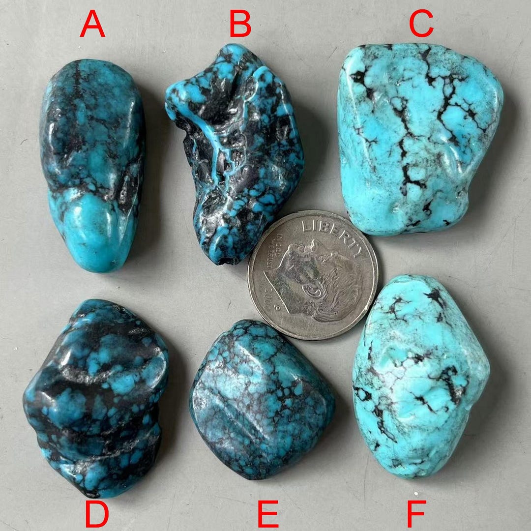Drilled Stabilized Blue Cloud Mountain Hubei Turquoise Rough Mineral ...