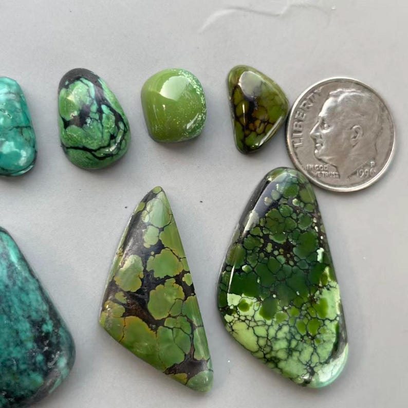 Stabilized Green Freeform Bamboo Mountain Hubei Turquoise Cabochon/stb ...