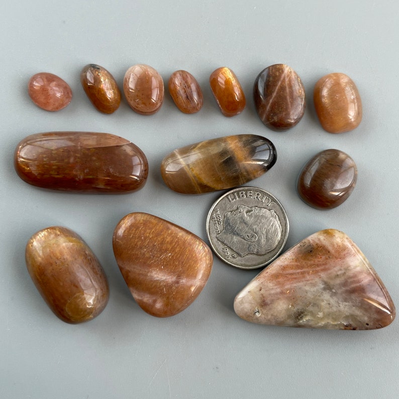 Stabilized Schiller Oval Sunstone Feldspar Cabochon/freeform Gem Stone ...