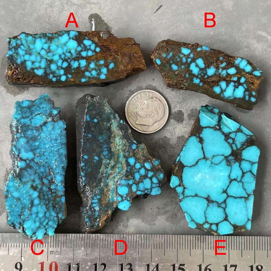 Natural Blue Cloud Mountain Hubei Turquoise Rough Mineral/raw Material ...