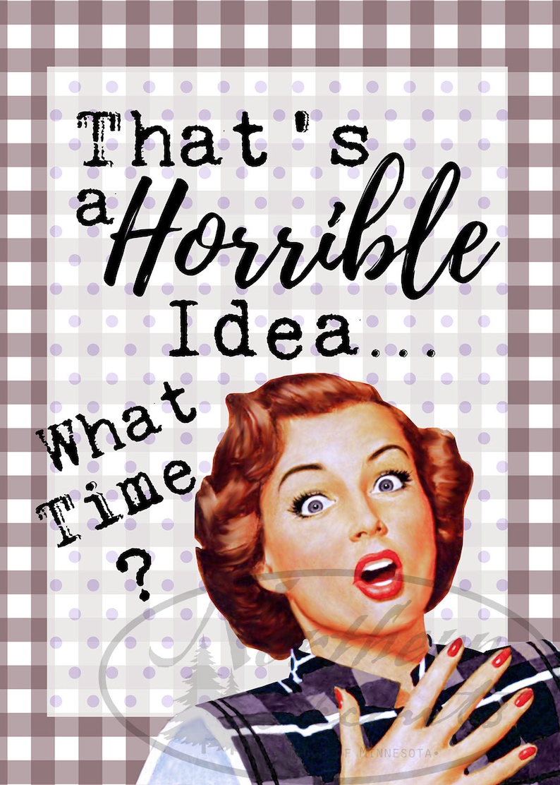 Retro Housewife Horrible Idea Sticker - Etsy