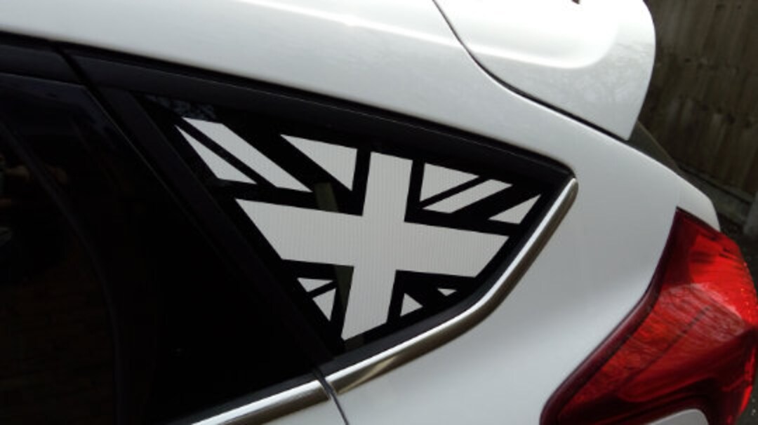 FORD FOCUS Union Jack / Stars and Stripes Flag Window Sticker, Fits the ...
