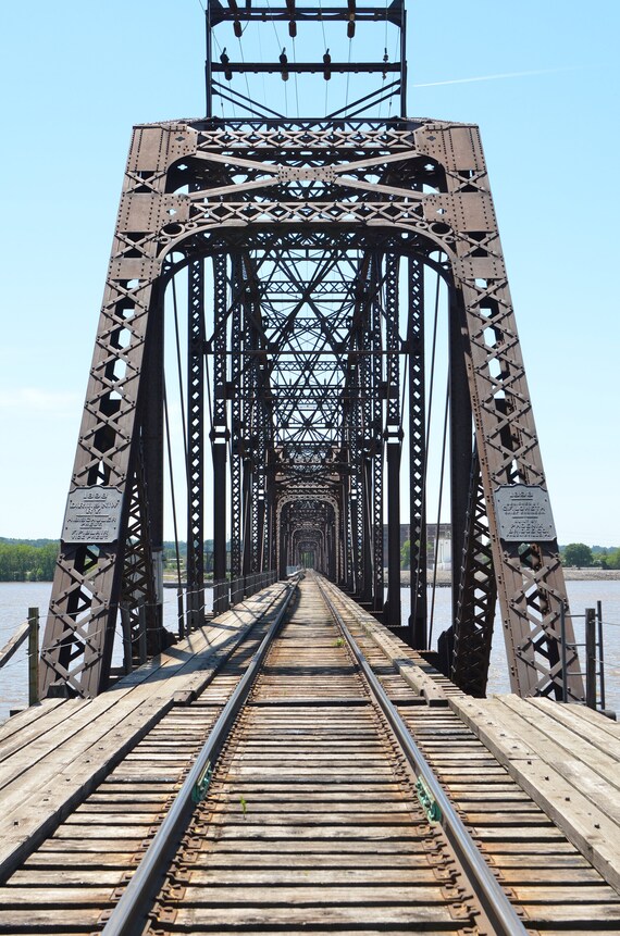 Crescent Bridge Railroad Bridge Mississippi River Quad | Etsy