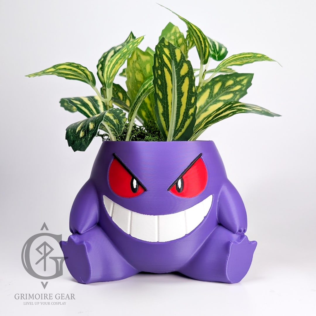 Gengar Pokémon Planter Pot – Gamer Room Decor, Drainage Hole Pokopia - Etsy