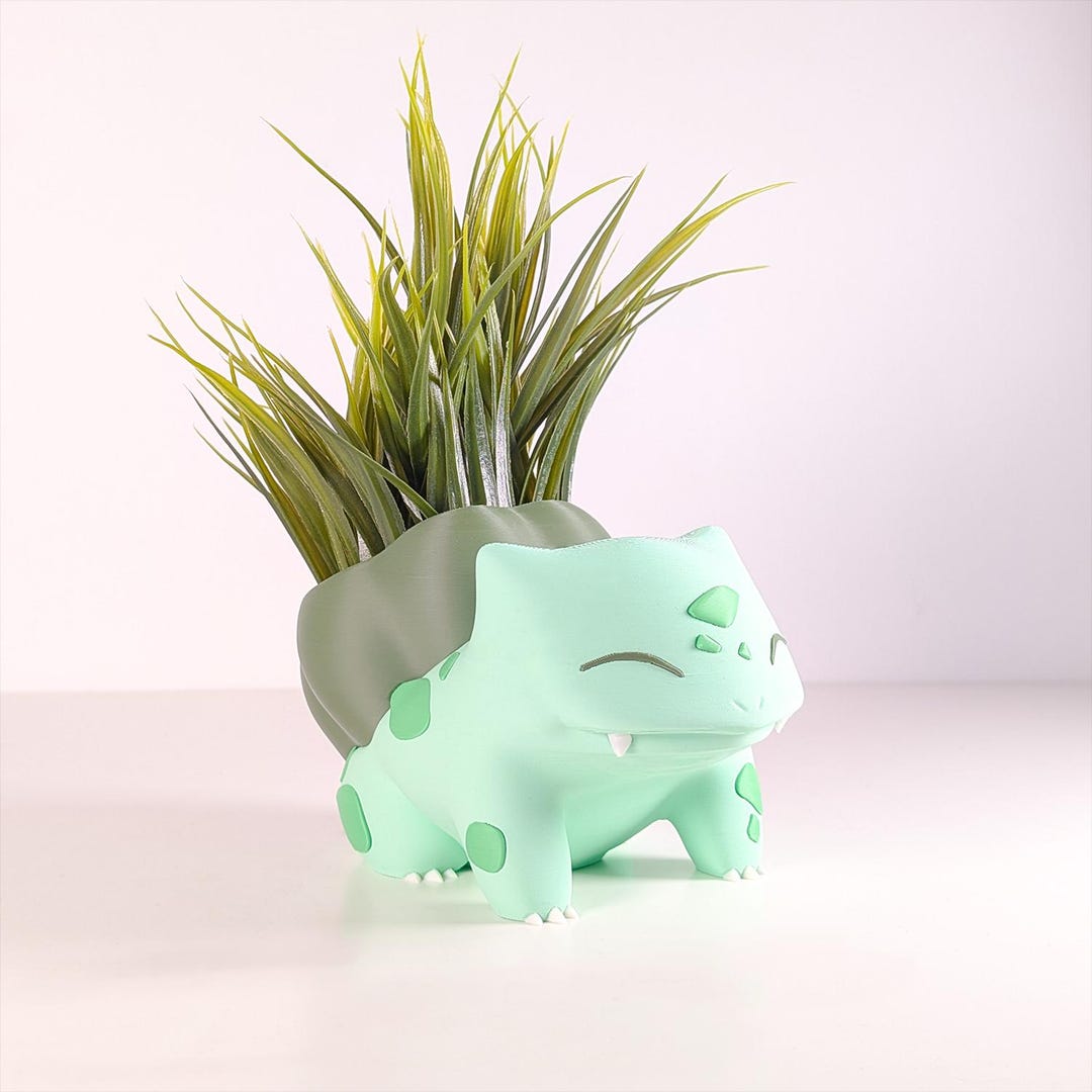 Bulbasaur Sitting Pokémon Planter Plant Pot – Full Colour Matte Finish ...