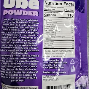 Natural Pure Ube Purple Yam Powder by Jans 5 Oz (new Item) - Etsy