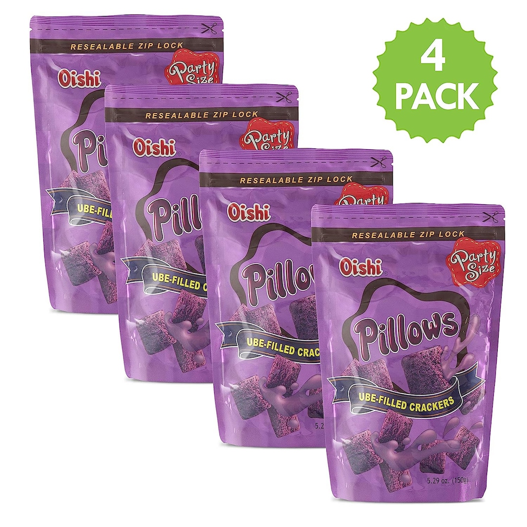 Oishi Pillows Ube Filled Crackers Pack of 4 Bags - Etsy