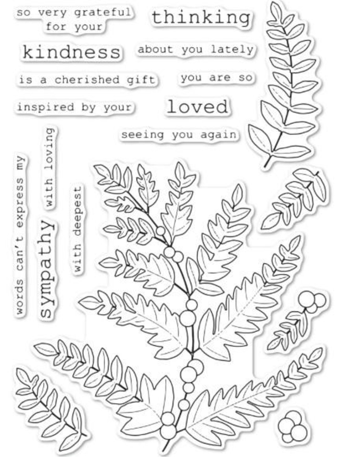 Memory Box Fern and Berries Collection- Graceful Fern Clear Stamps ...