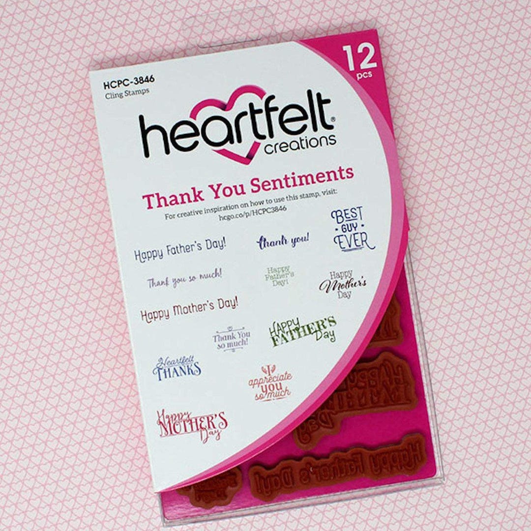 Heartfelt Creations Cling Rubber Stamp Set - Thank You Sentiments - Etsy