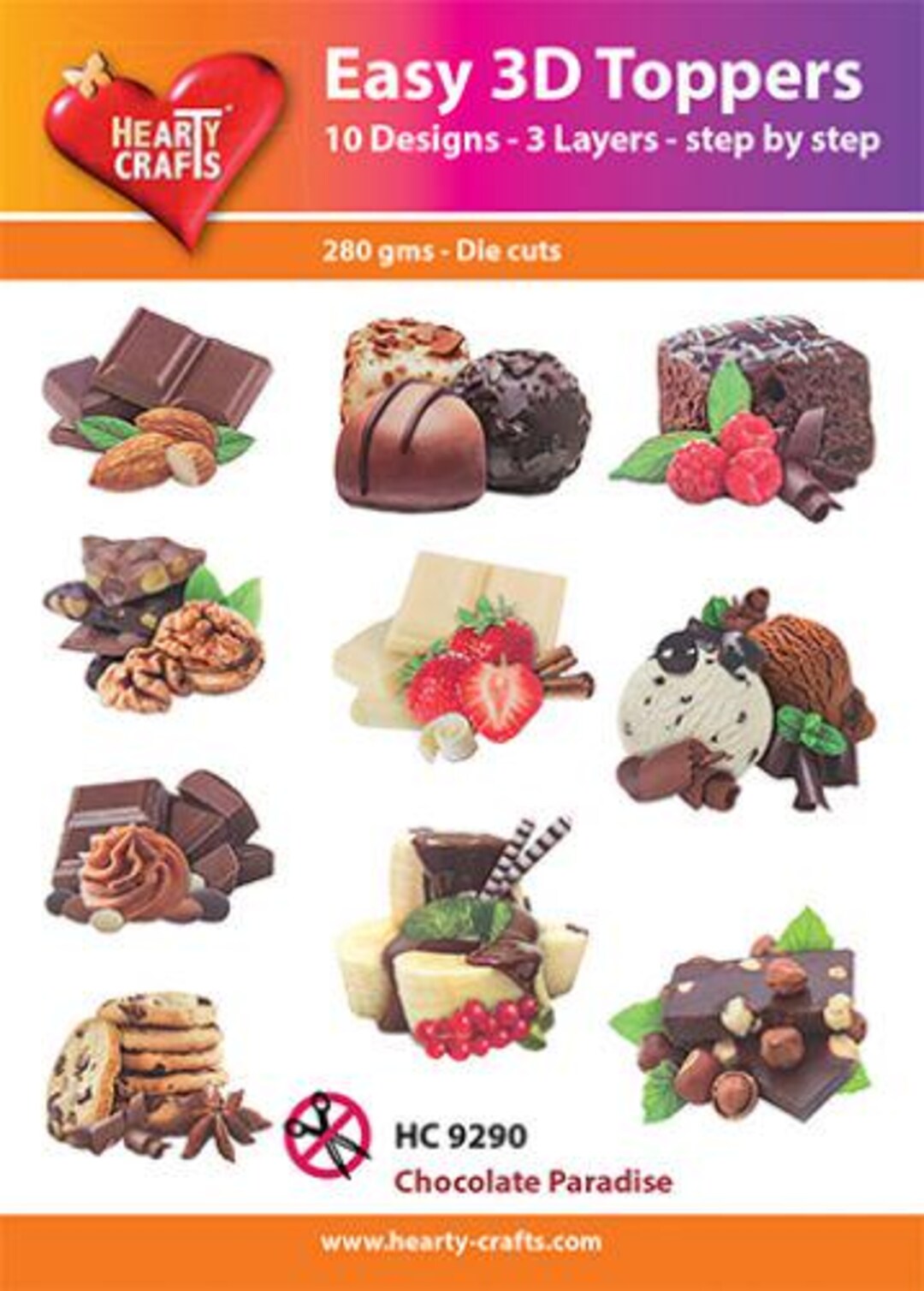 Hearty Crafts Easy 3D Toppers Chocolate Paradise 10 Designs - Etsy