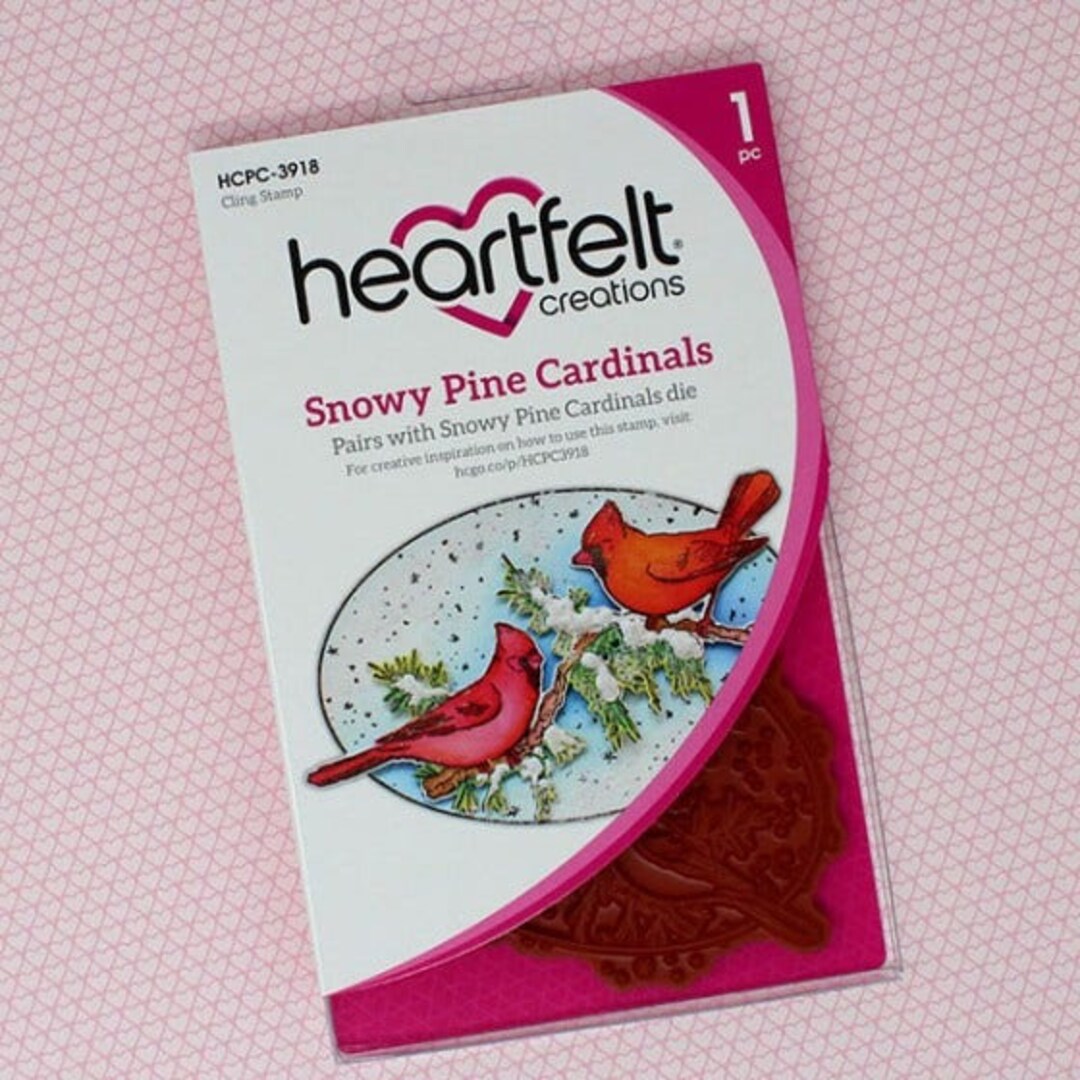 HEARTFELT CREATIONS Rubber Cling Stamp Set, Snowy Pines Cardinals - Etsy
