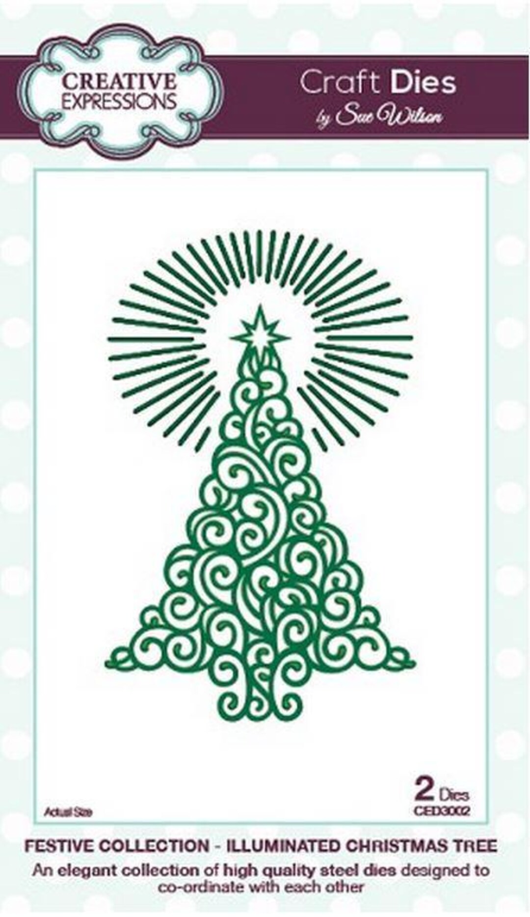 Sue Wilson Craft Dies Festive Collection Illuminated Christmas Tree ...