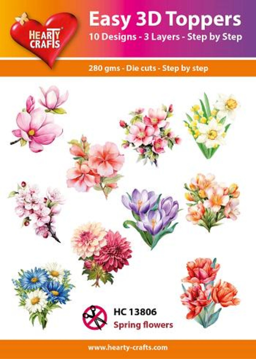 Hearty Crafts- Easy 3D Toppers Spring Flowers- 10 Designs - Etsy