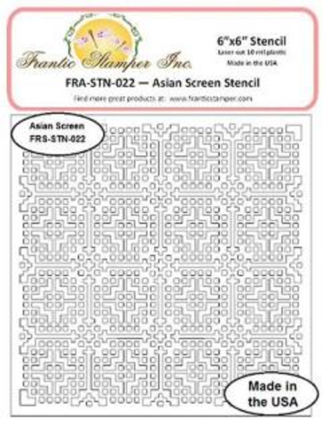 Frantic Stamper 6"x6" Stencil- Asian Screen Stencil - Etsy