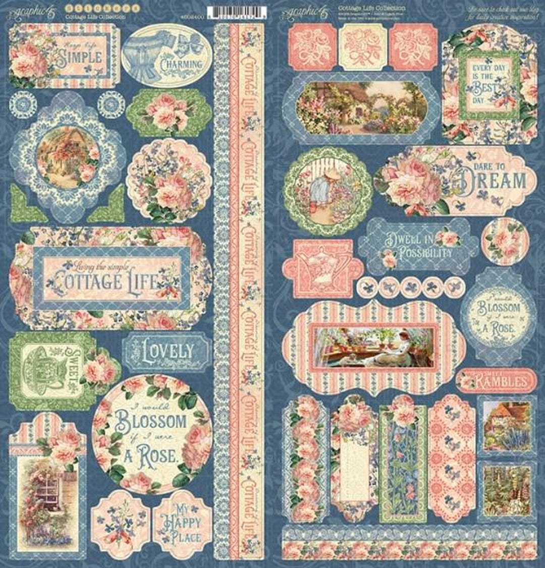 Graphic 45 Cottage Life Sticker Collection - Etsy