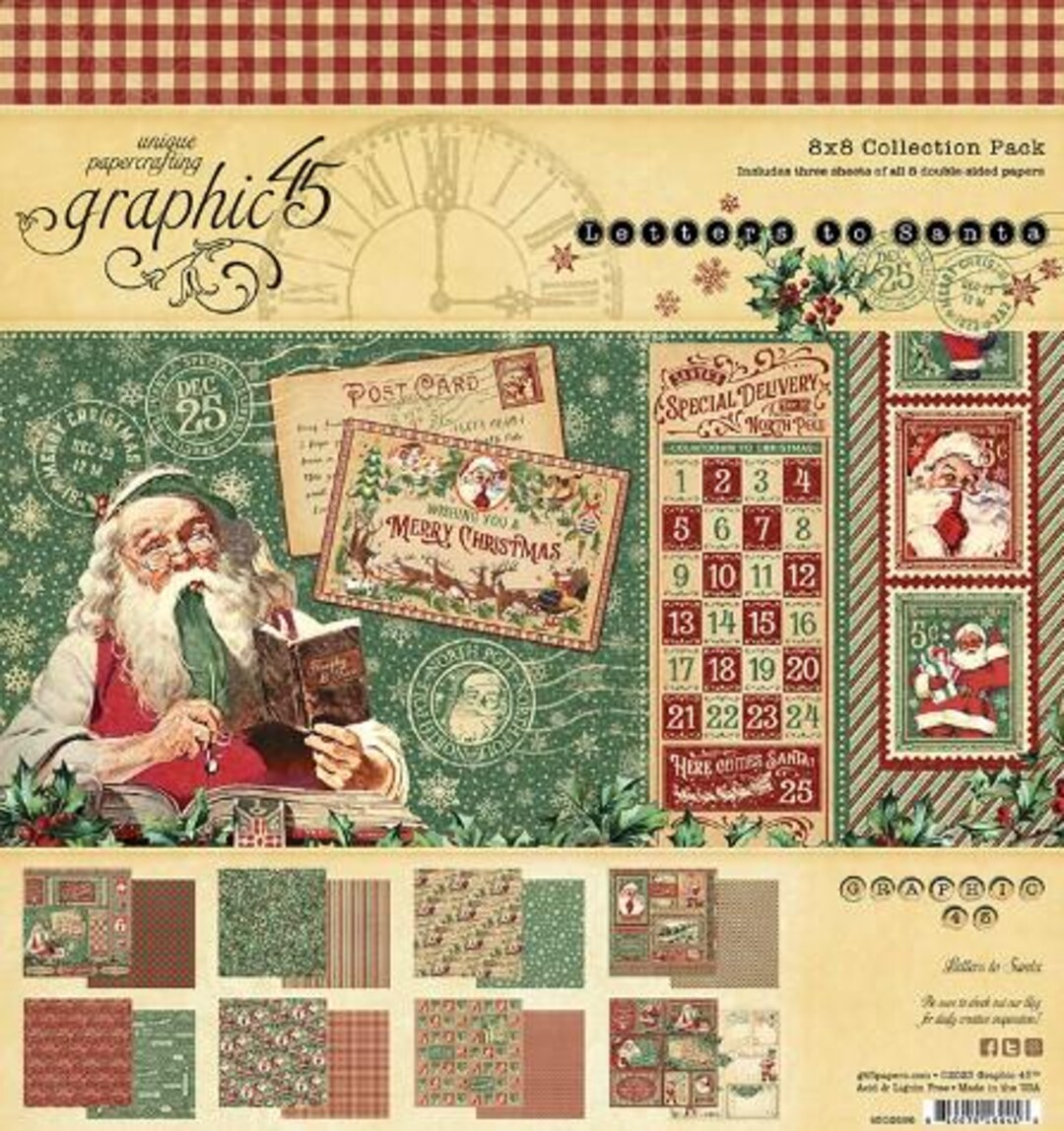 Graphic 45 8X8 Papercrafting Paper- Letters to Santa - Etsy
