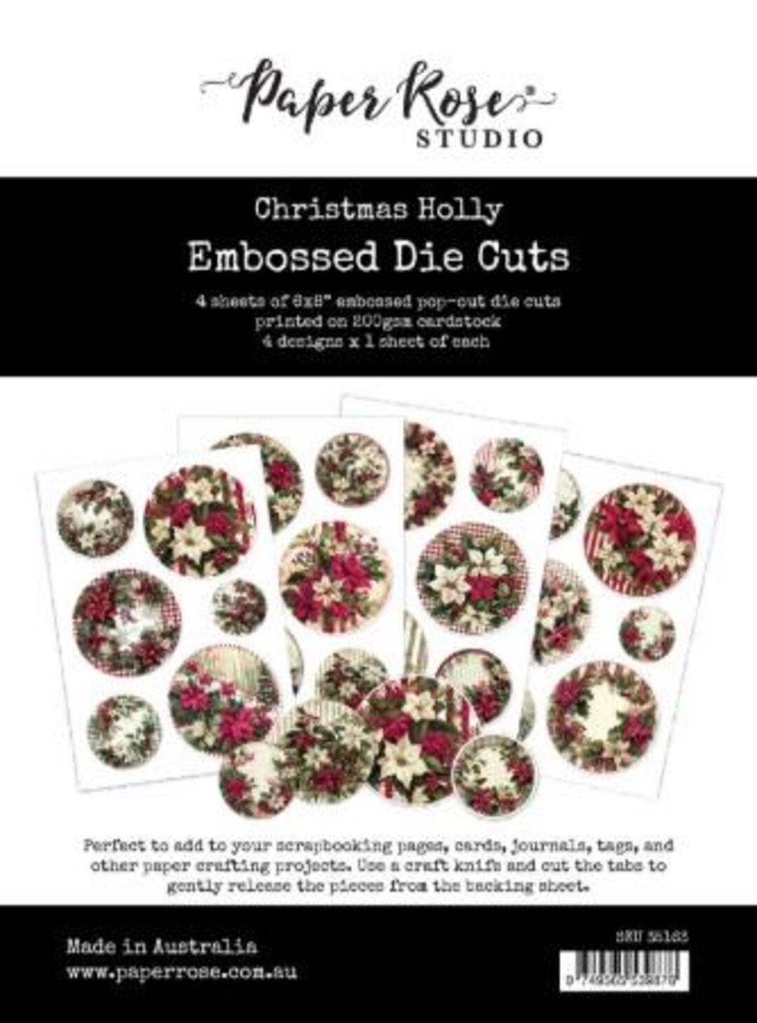 Paper Rose- 6x8" Quick Cards Die Cuts- Christmas Holly - Etsy