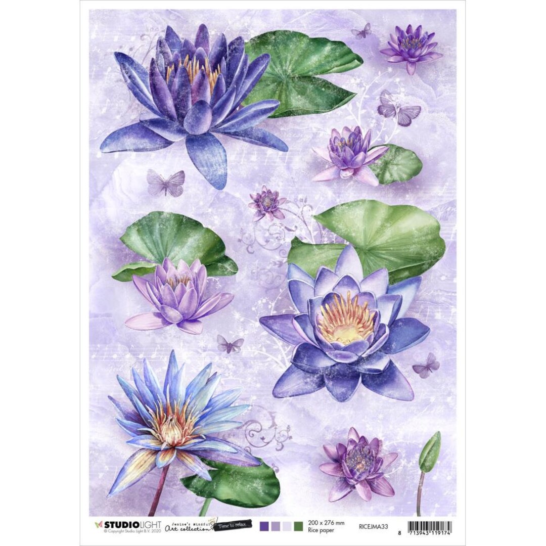 Studio Light Papercrafting Time to Relax Rice Paper -- Waterlillies - Etsy
