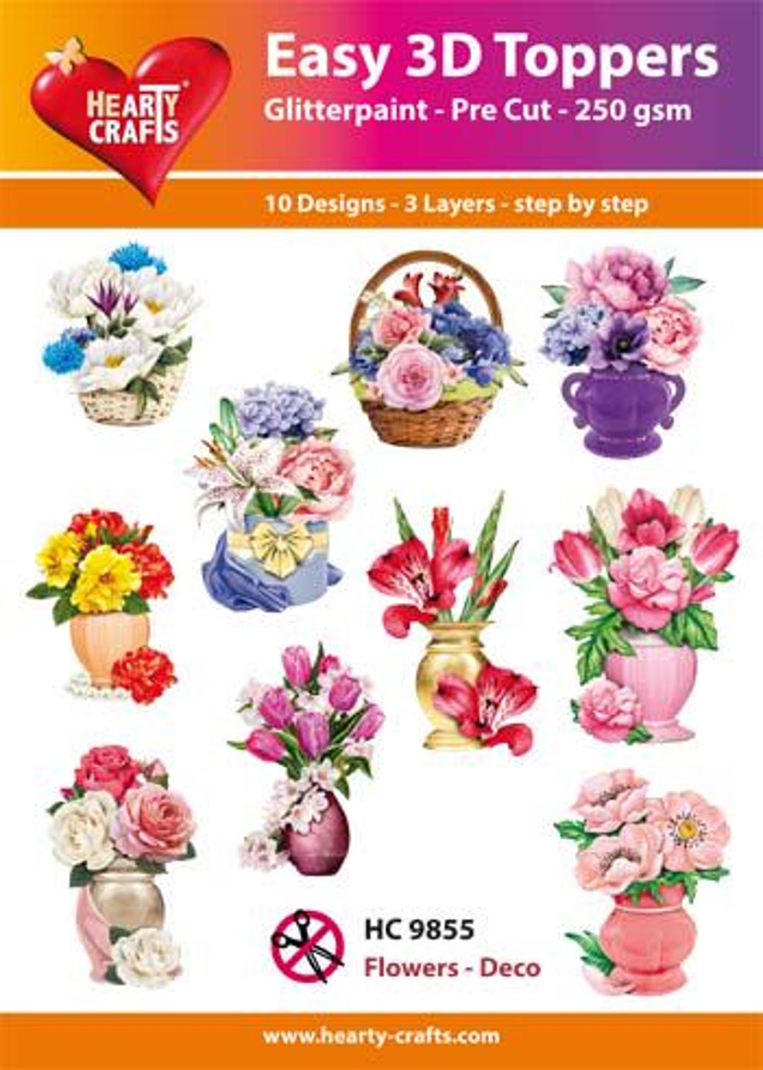 Hearty Crafts Easy 3D Toppers Flowers Deco 10 Designs - Etsy