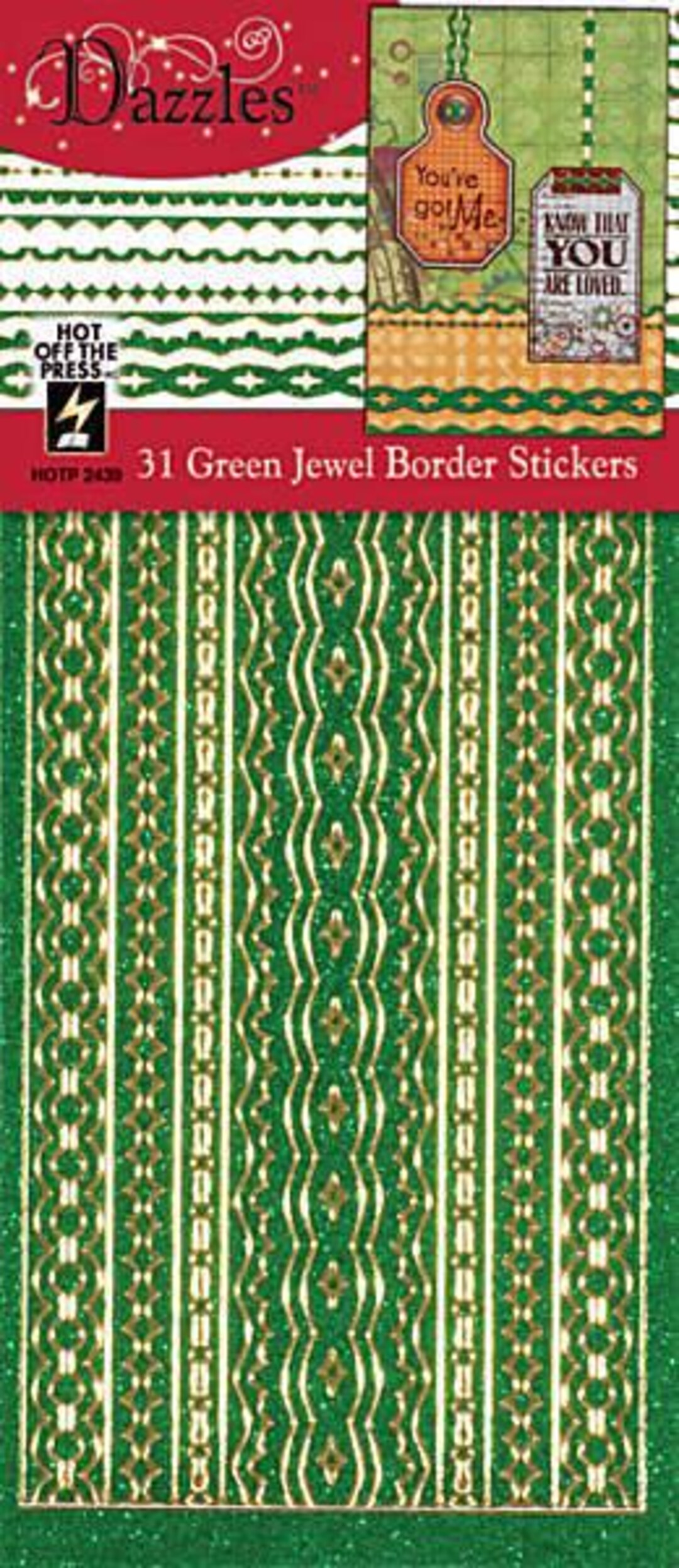 HOTP Dazzles N2439 Green Jewel Border Stickers - Etsy