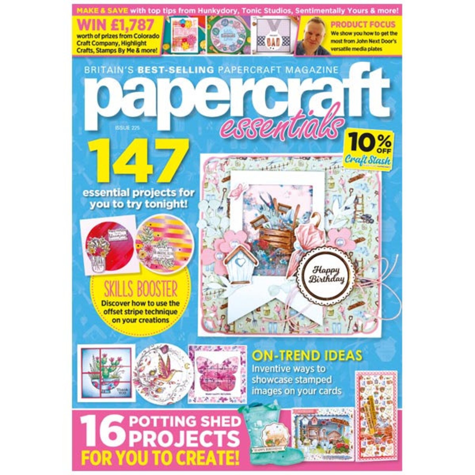 Papercraft Essentials Magazine Issue 225 With Potting Shed 8x8 Paper ...