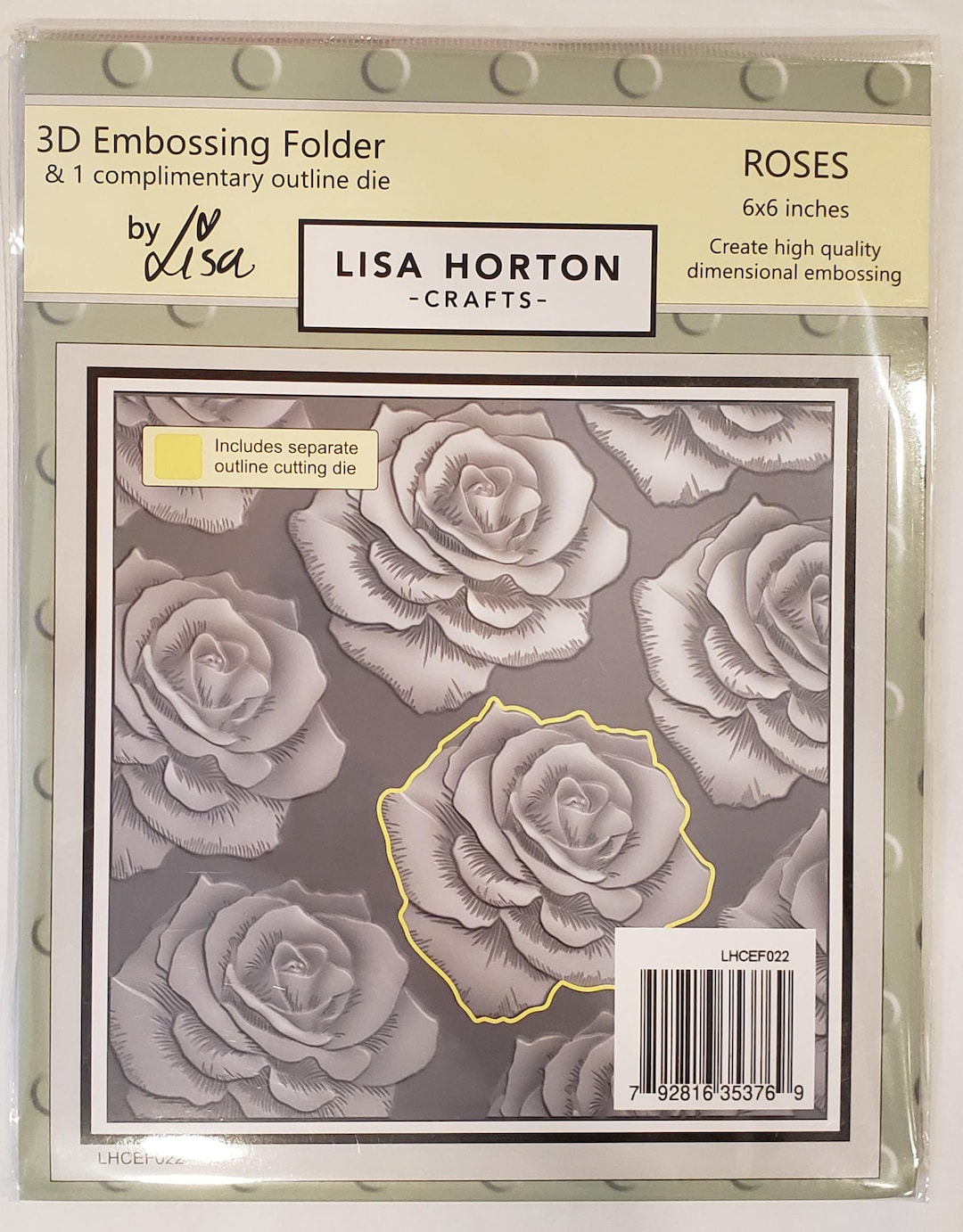 Lisa Horton Crafts- 3D Embossing Folder & 1 Outline Die by Lisa- 6"x6 ...