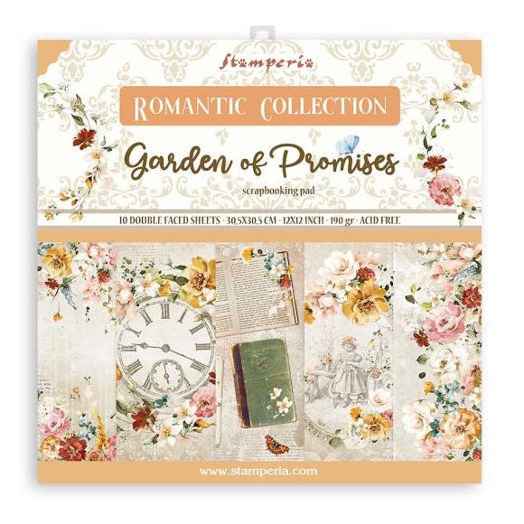 Stamperia 12x12 Paper Pad Garden of Promises 10 Double Sided Sheets - Etsy