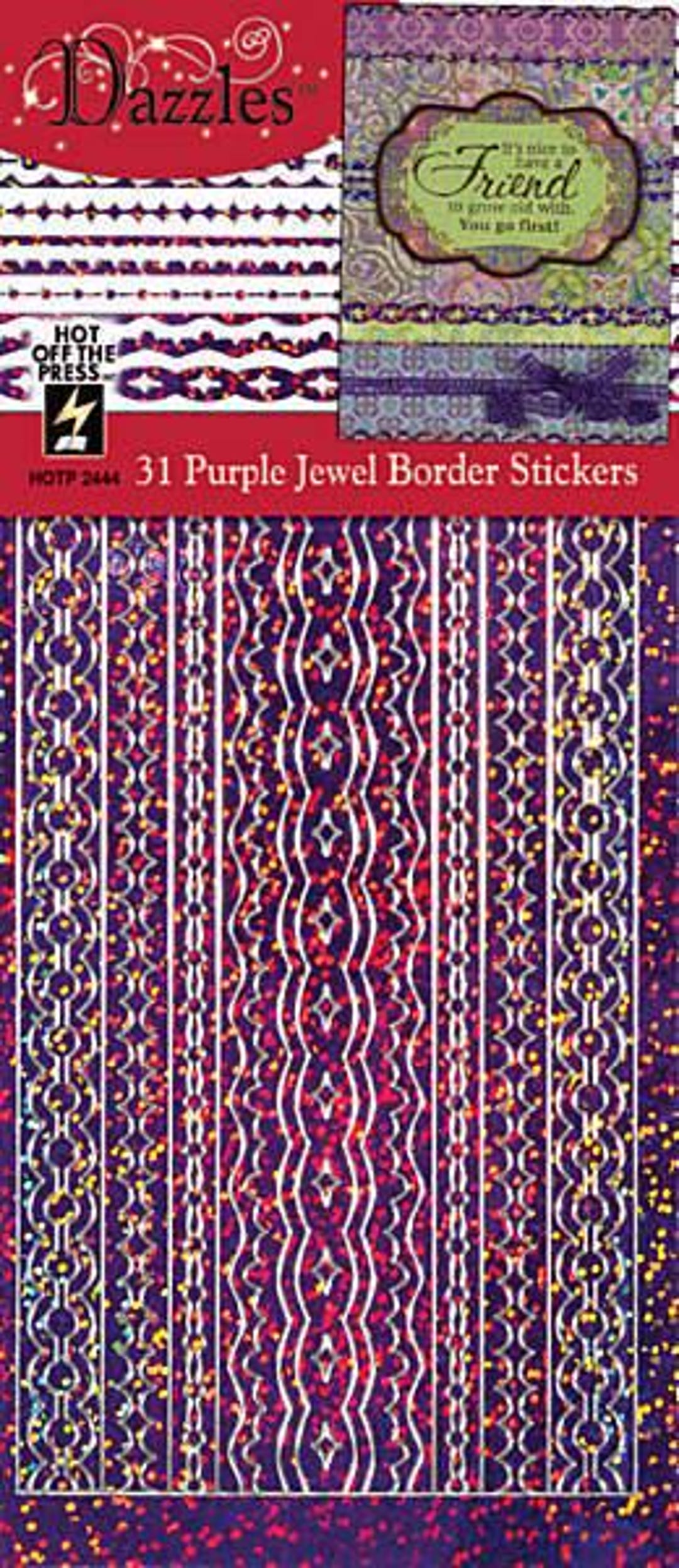 HOTP Dazzles N2444 PURPLE Jewel Border Stickers - Etsy