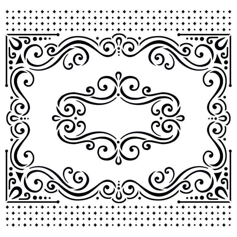 Fancy Frames Stencil - Elegant Scrolls, Card Making (6x6") - Etsy