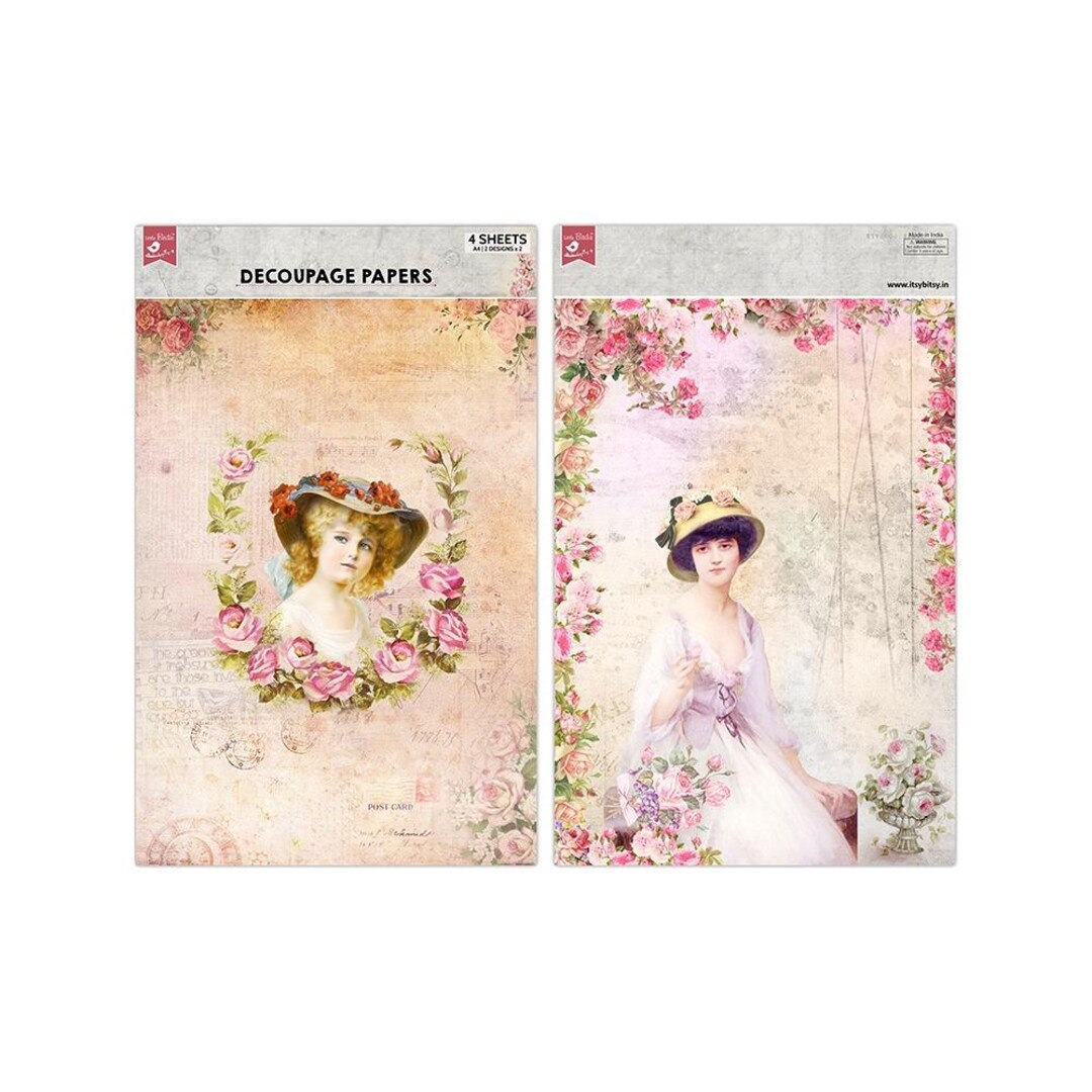 Little Birdie Crafts- A4 Decoupage Papers- Annabelle- 4 Sheets - Etsy