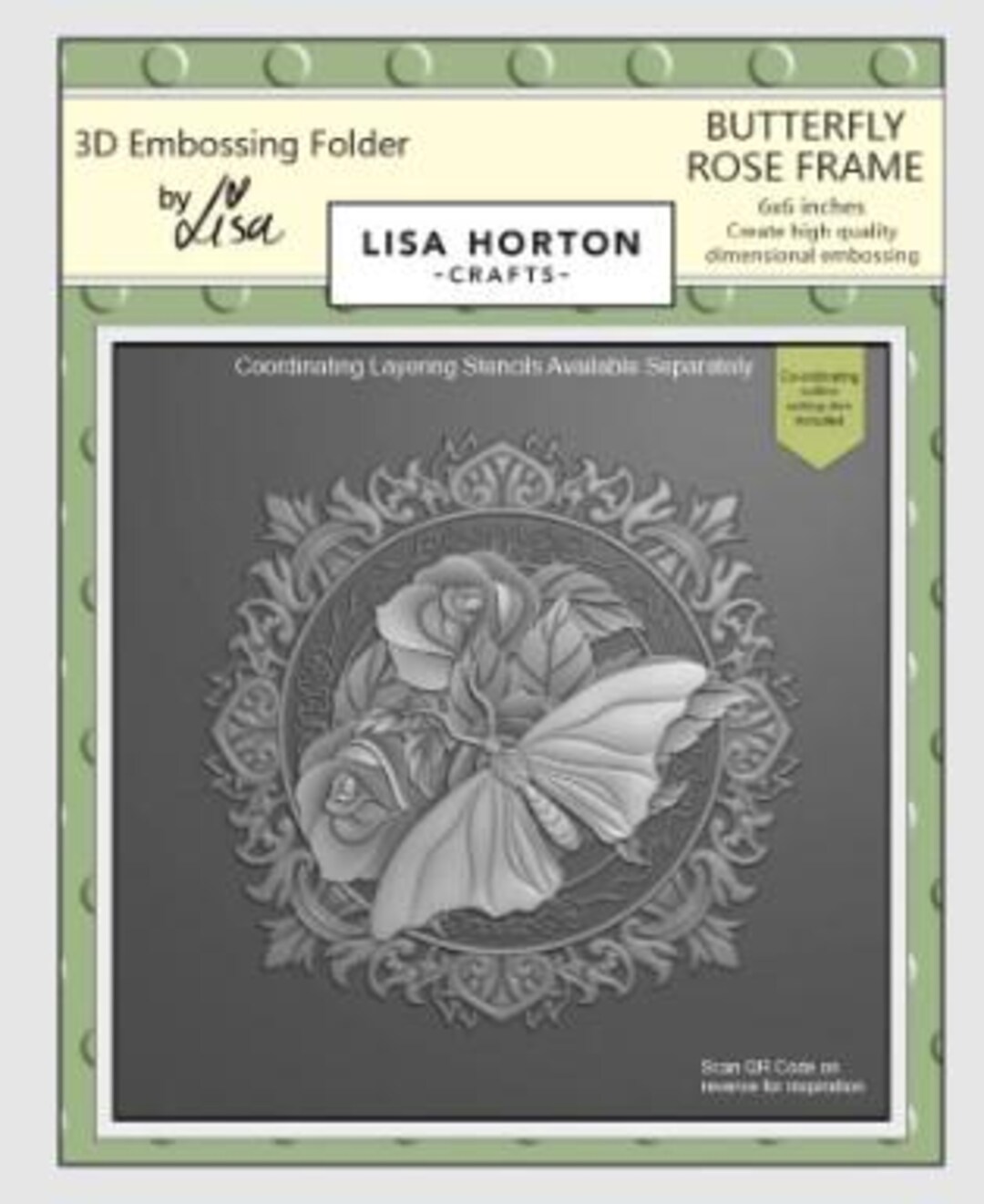 Butterfly Rose Frame 3D Embossing Folder & Dies - Lisa Horton Crafts ...