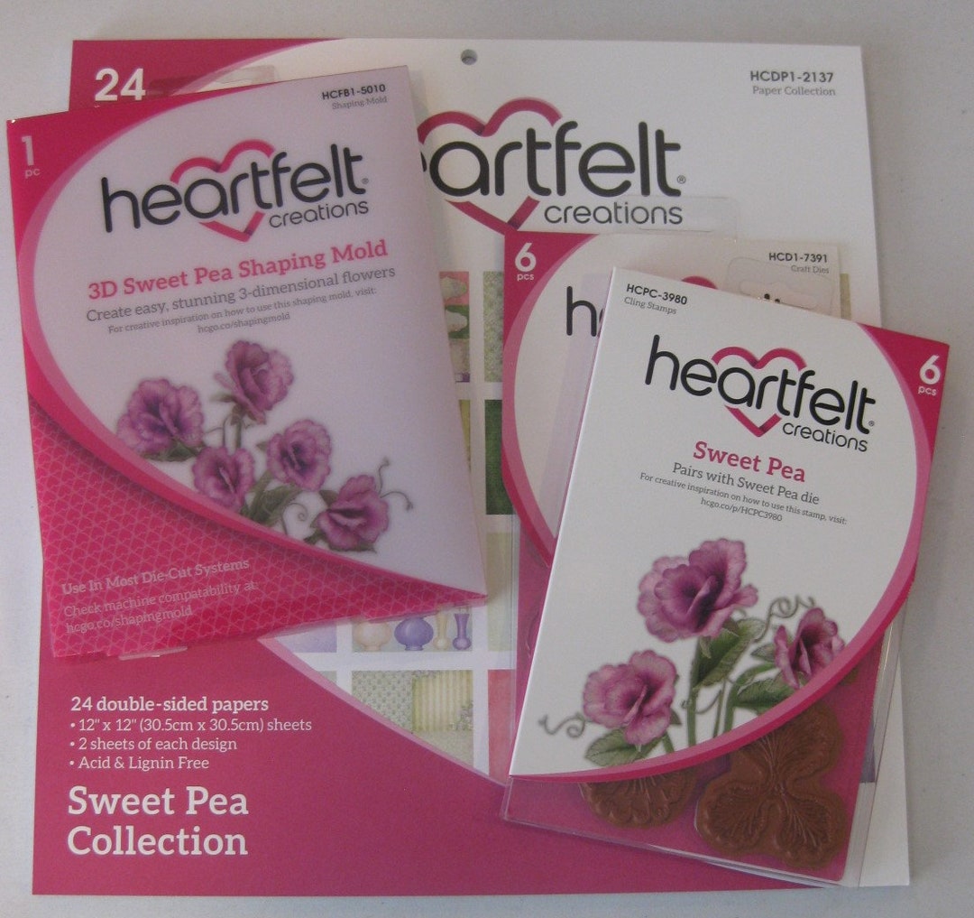 Bundle Heartfelt Creations Sweet Pea Flower Bundle Paper Pack, Die ...