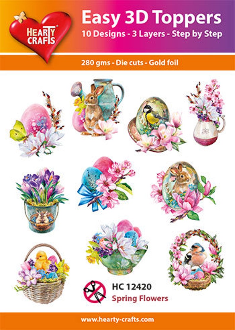 Hearty Crafts Easy 3D Toppers Spring Flowers HC12420 - Etsy