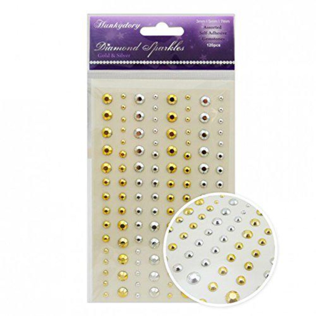 Hunkydory Diamond Sparkles Gold & Silver 120 Assorted Self-adhesive ...