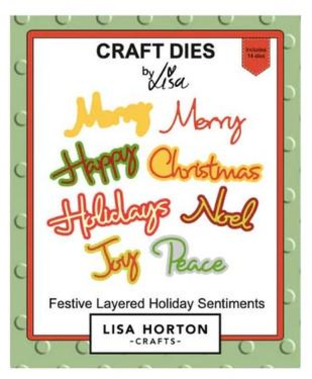 Lisa Horton Crafts- Festive Layered Holiday Sentiments Craft Dies- 14 ...