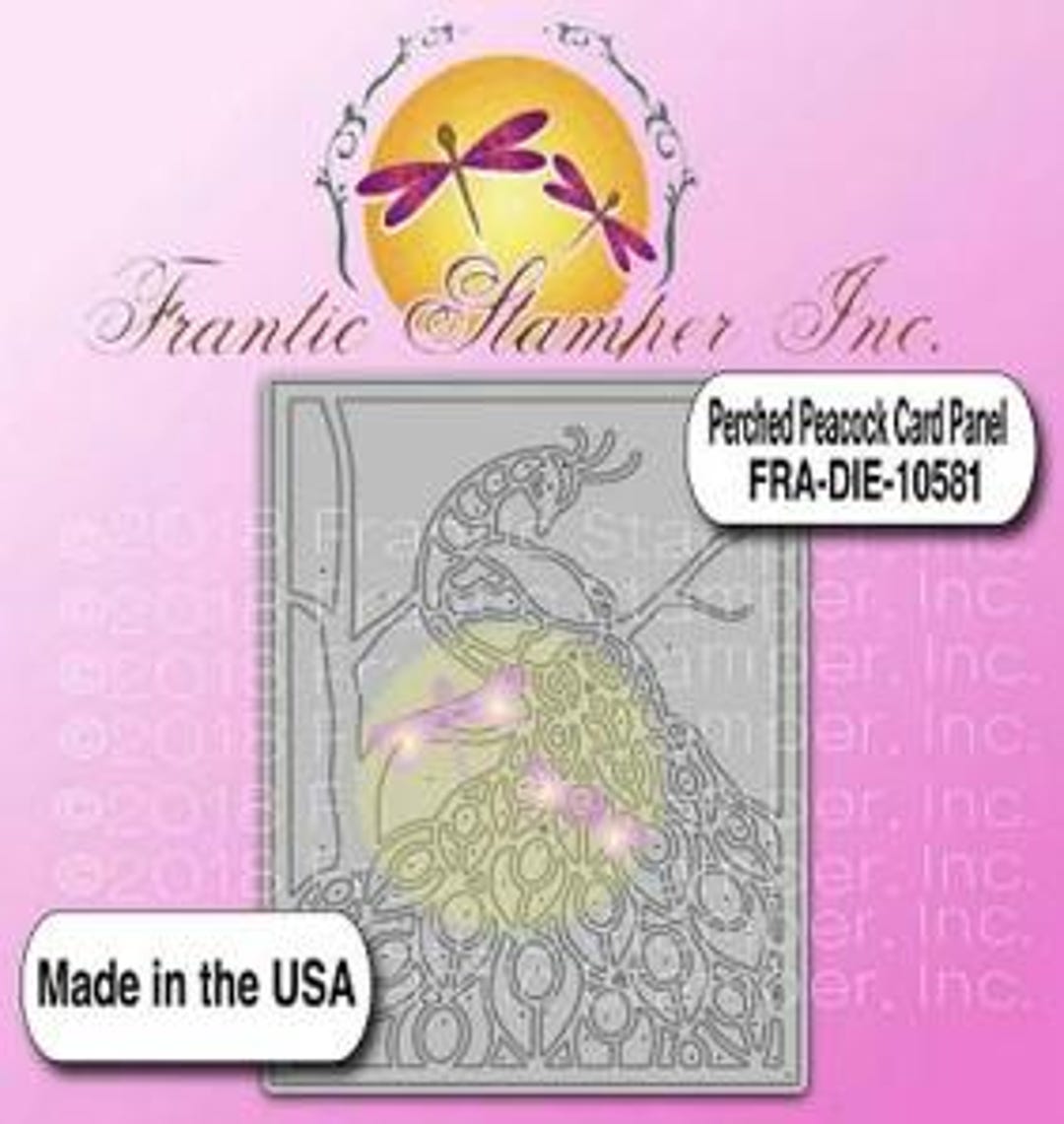 Frantic Stamper Cutting Die Perched Peacock Card Panel - Etsy