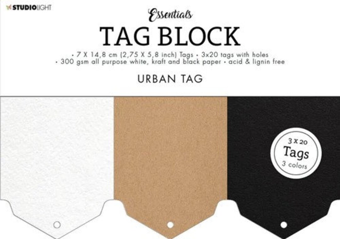 Studio Light Tag Block Urban Essentials 148x210x8mm 60 Tags Nr.03 - Etsy