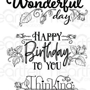 Heartfelt Creations Decorative Cling Stamps Elegant Rose Sentiments - Etsy