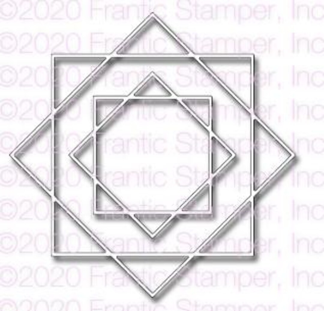 Frantic Stamper Cutting Die- Interlocking Squares Frames - Etsy