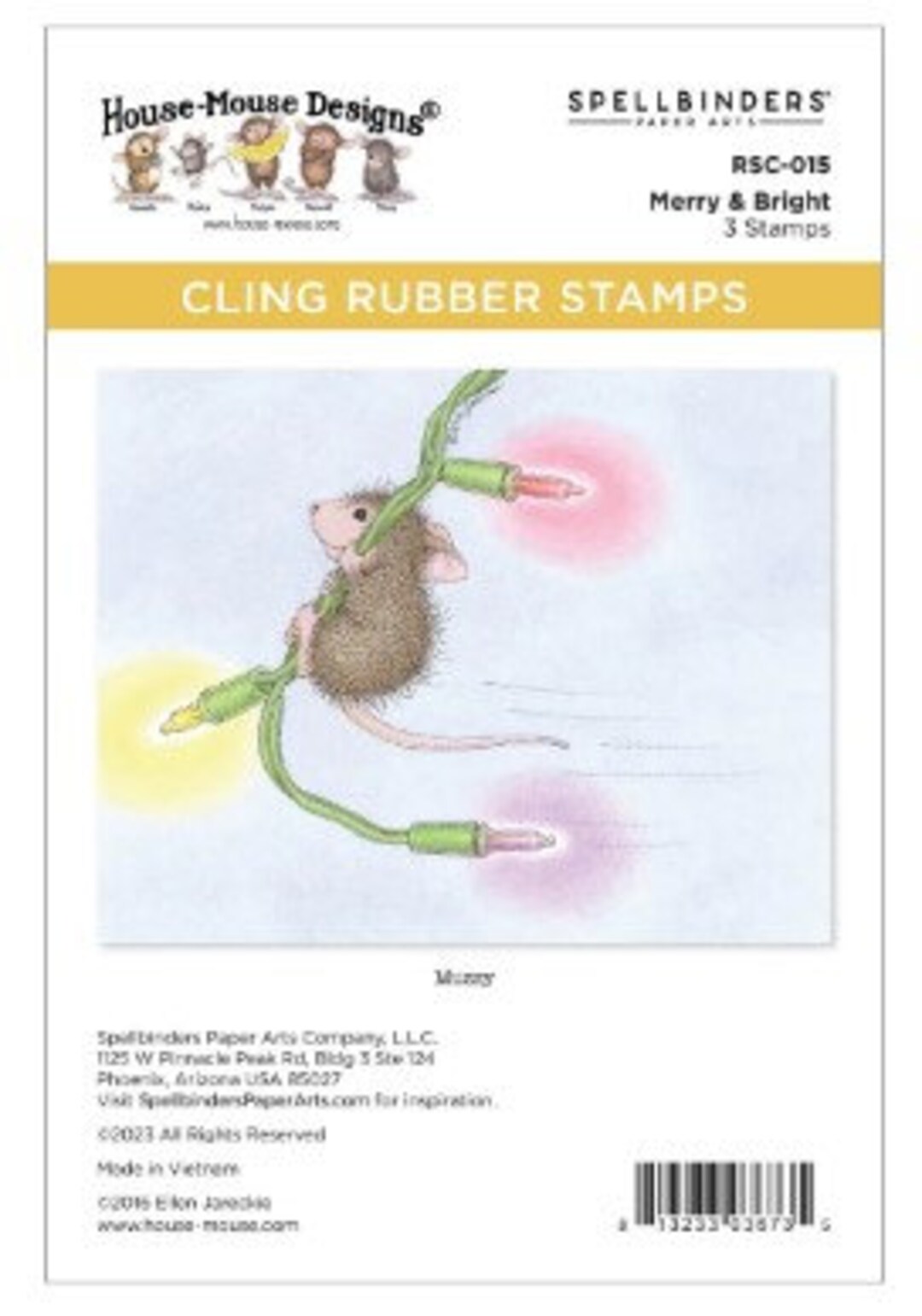 Spellbinders House-mouse Designs Rubber Cling Stamp Merry & - Etsy
