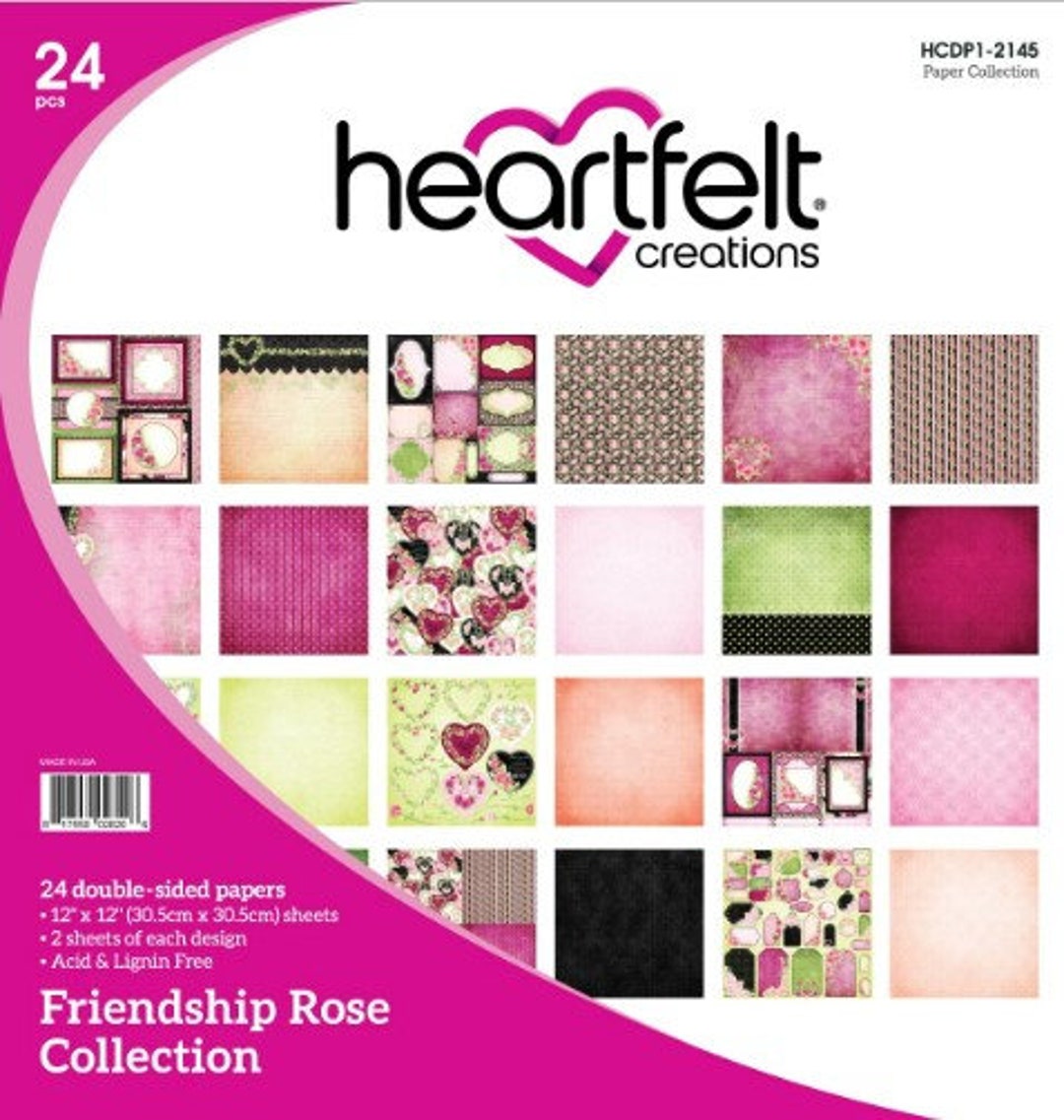Heartfelt Creations Double-sided Paper Pad 12x12 24/pkg Friendship Rose ...