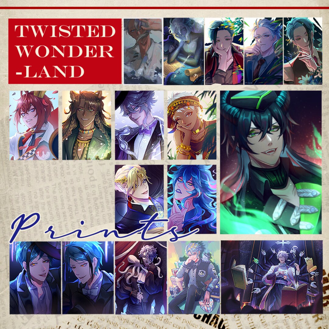 Twisted Wonderland Illustration Prints VEON - Etsy