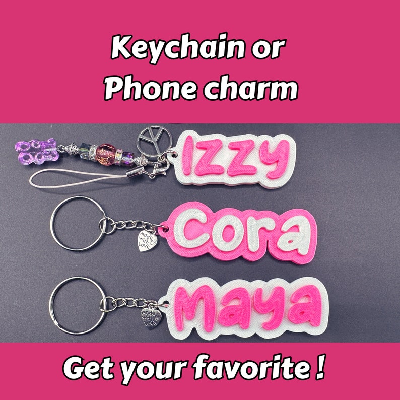 Personalized Two-tone Name Keychain: Custom 3D Printed Gift - Etsy