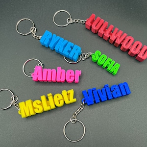Personalized Name Keychain / Gift for Mom / Keyring / Minimalist / Bag ...