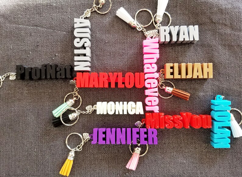 Custom Name Keychain / 3d Printed Keychain / Name Keychain / - Etsy