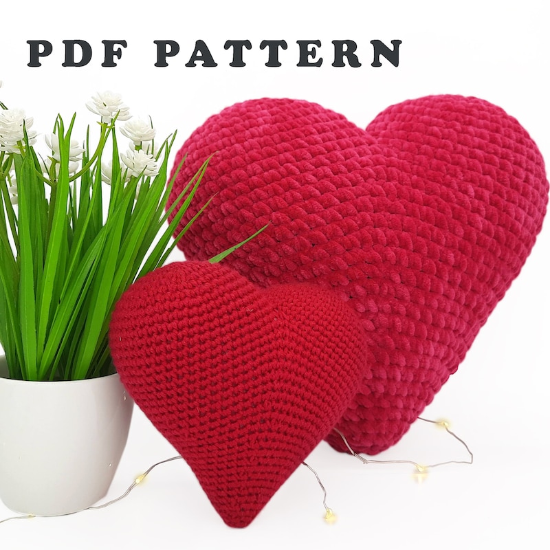 Crochet Heart Pillow - Etsy