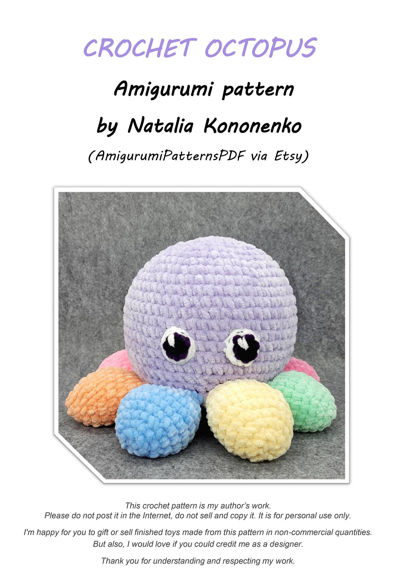 Crochet Octopus Amigurumi Pattern for Beginner - Etsy