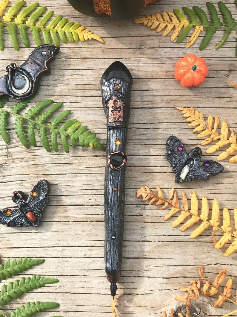 Samhain Black Obsidian Magic Wand Cosplay Wand Magick Tool - Etsy