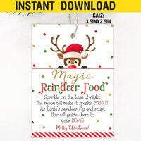 Reindeer Food Bag Topper, Magic Reindeer Food Printable Santa Reindeer ...