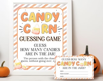 Candy Corn Guessing Game - Printable Halloween Party Game - Classroom ...